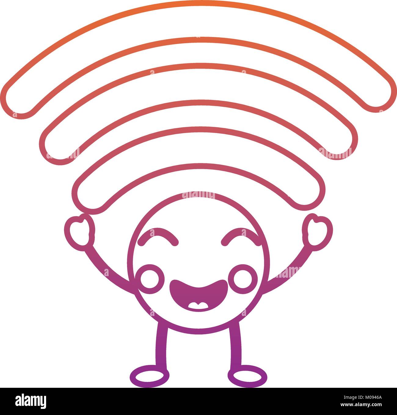 cartoon wifi internet signal kawaii character Stock Vector Image & Art ...