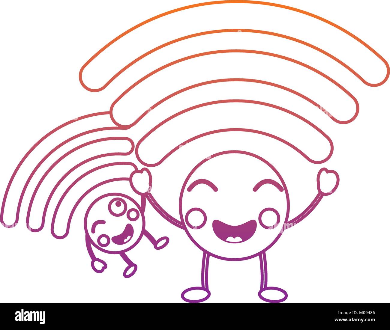 cartoon wifi internet signal kawaii character Stock Vector Image & Art ...