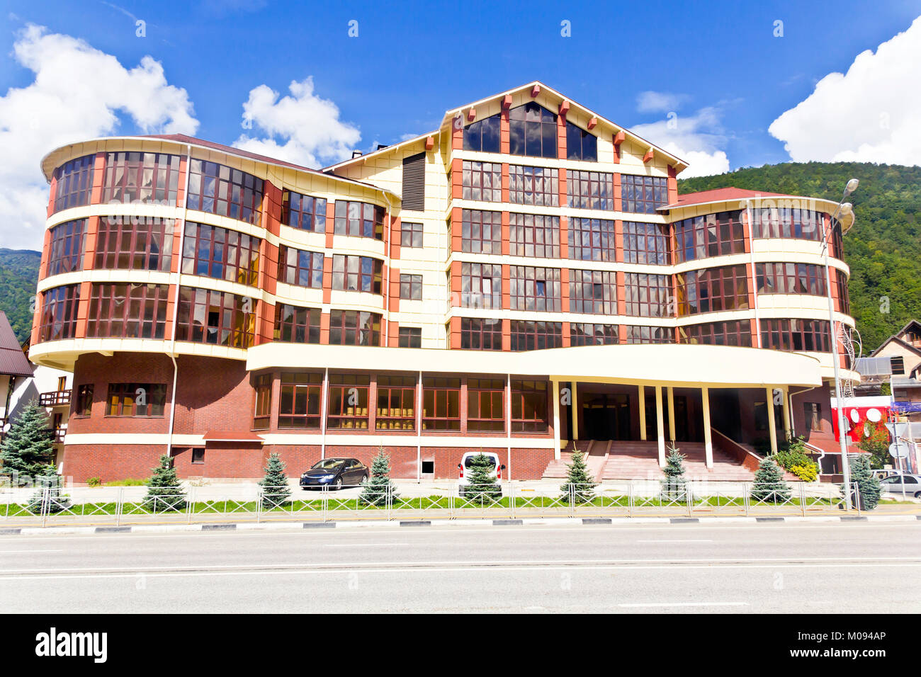 Resort hotel in Russian village of region Sochi Caucasus mountains ...