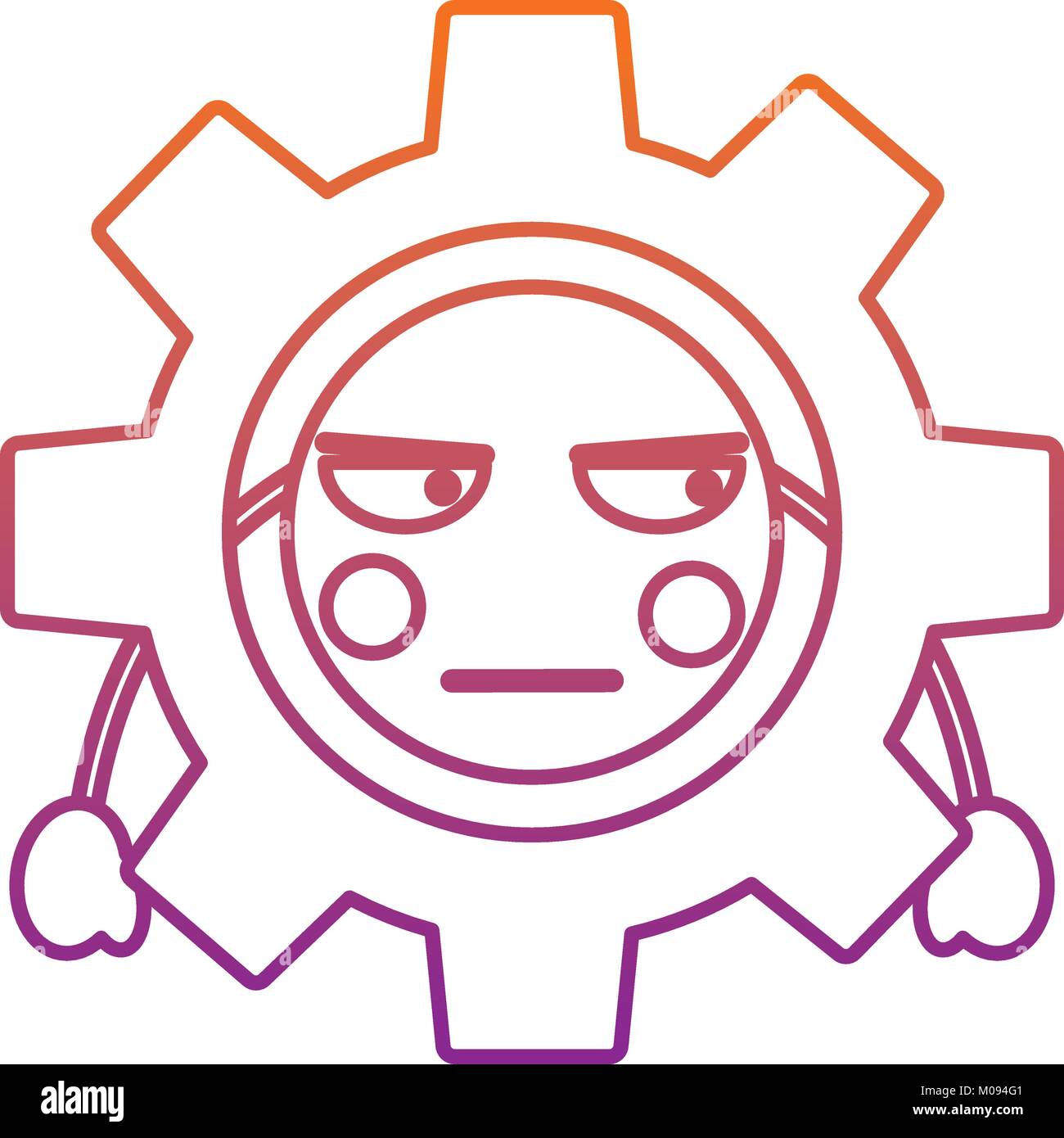 gear machinery piece cute kawaii cartoon Stock Vector Image & Art - Alamy