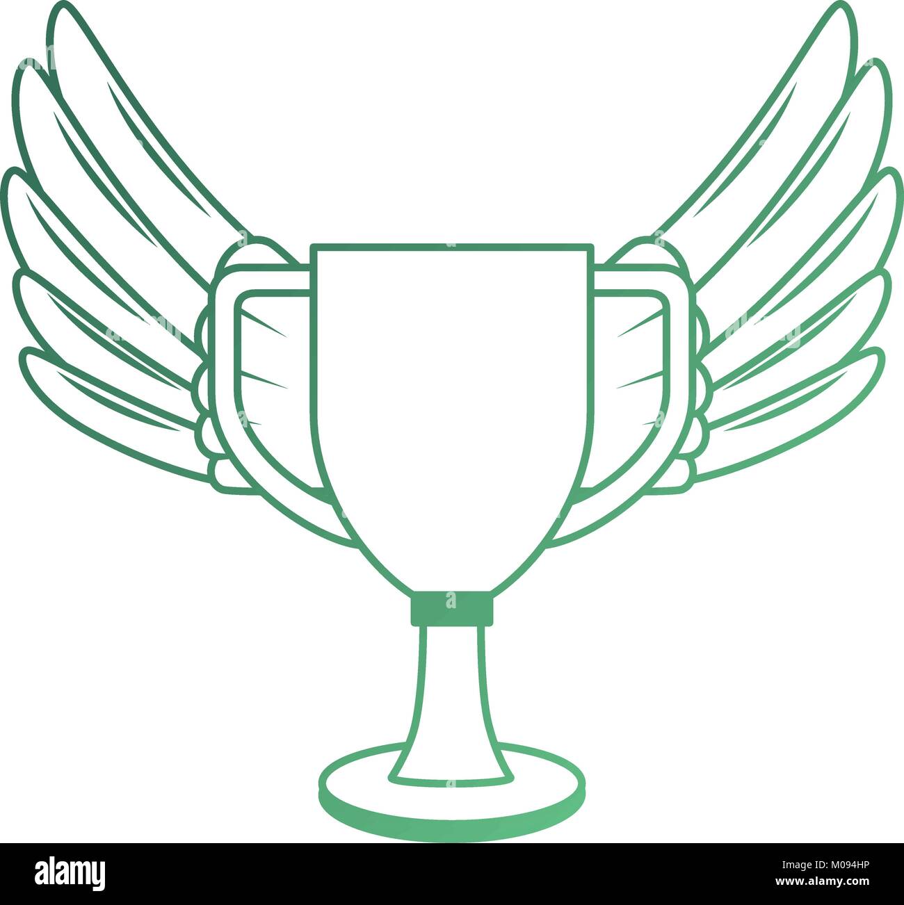 trophy cup with wings championship award vector illustration design ...