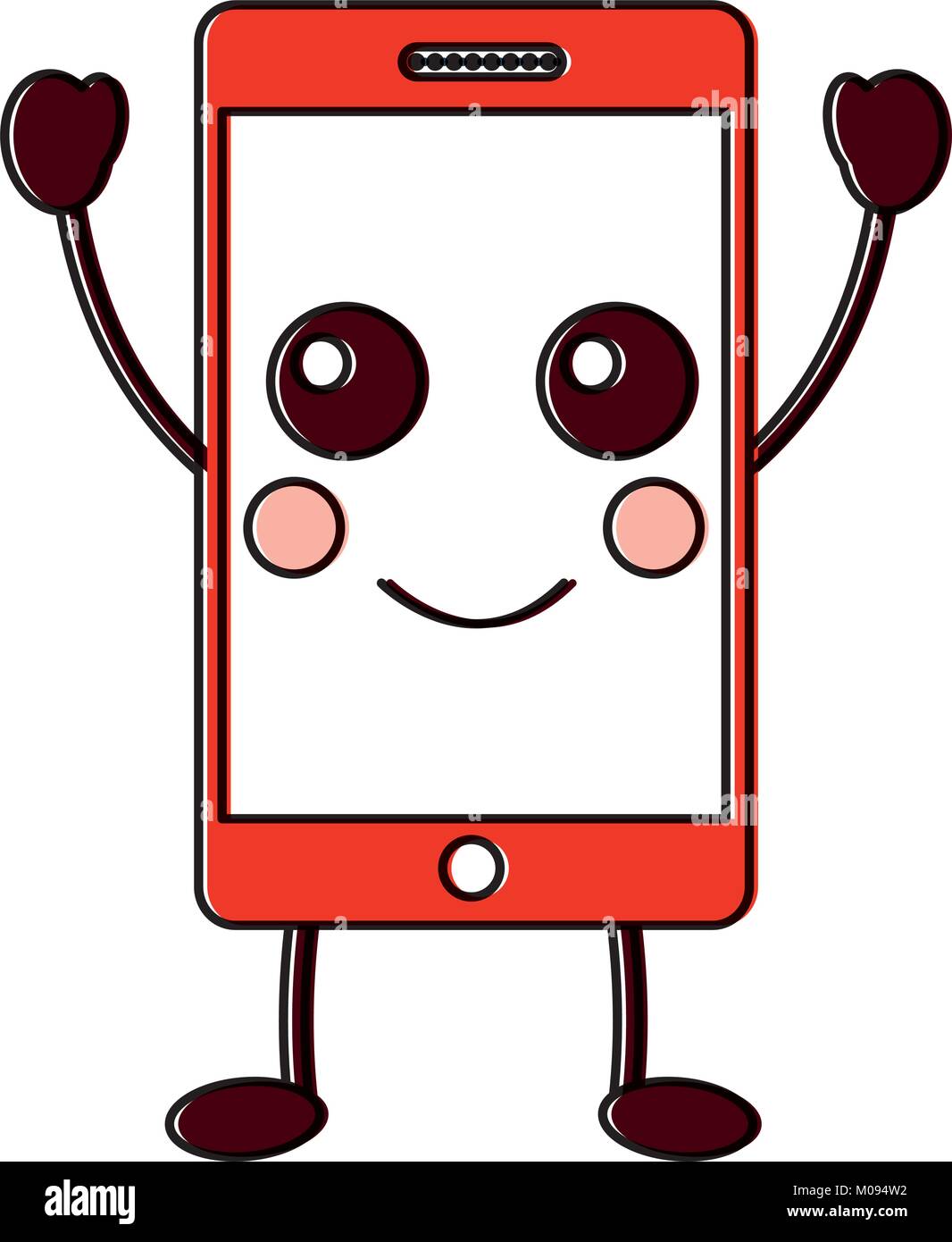 Smiley Face With Cell Phone Clipart