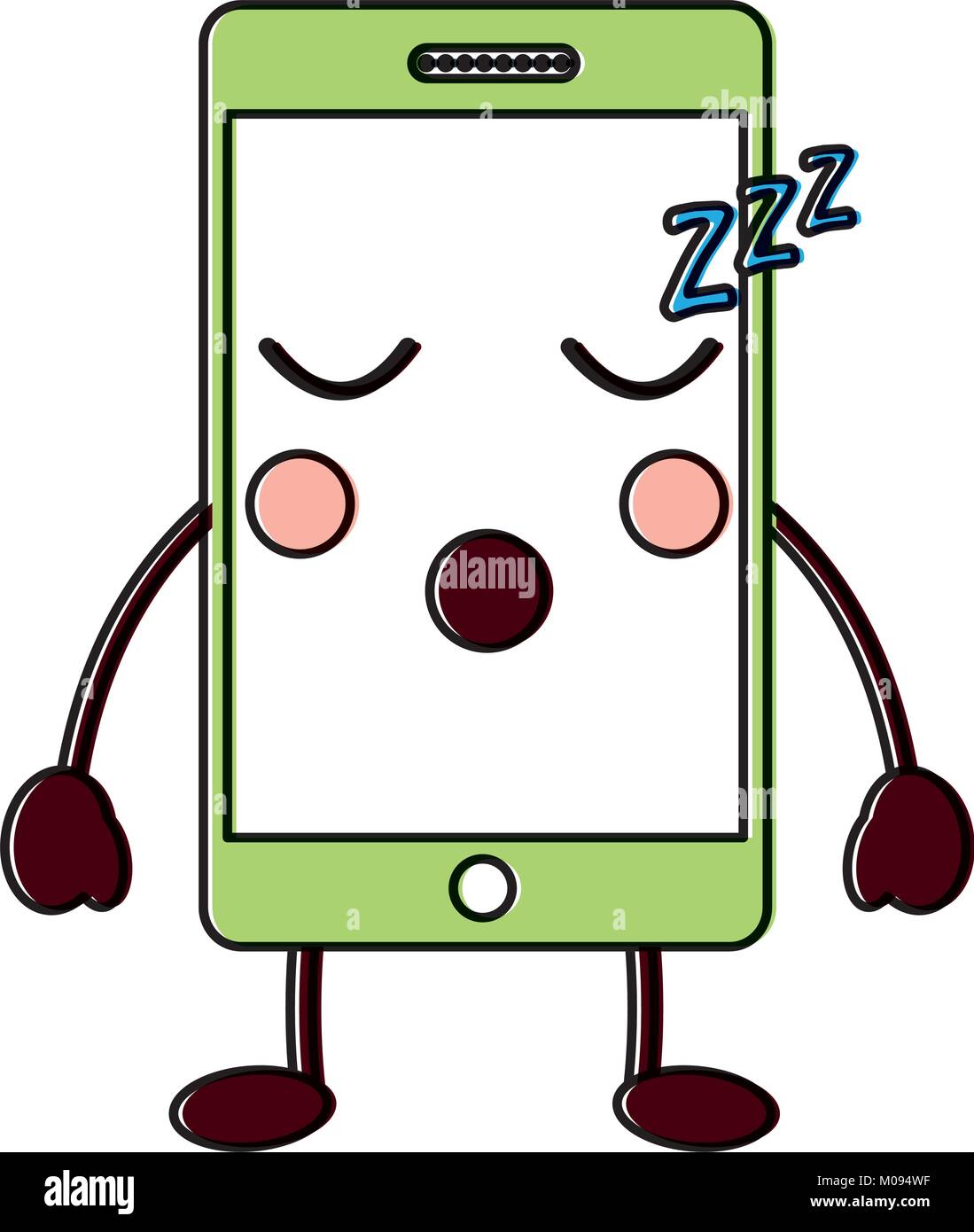 mobile phone character emoticon face kawaii Stock Vector Image & Art ...