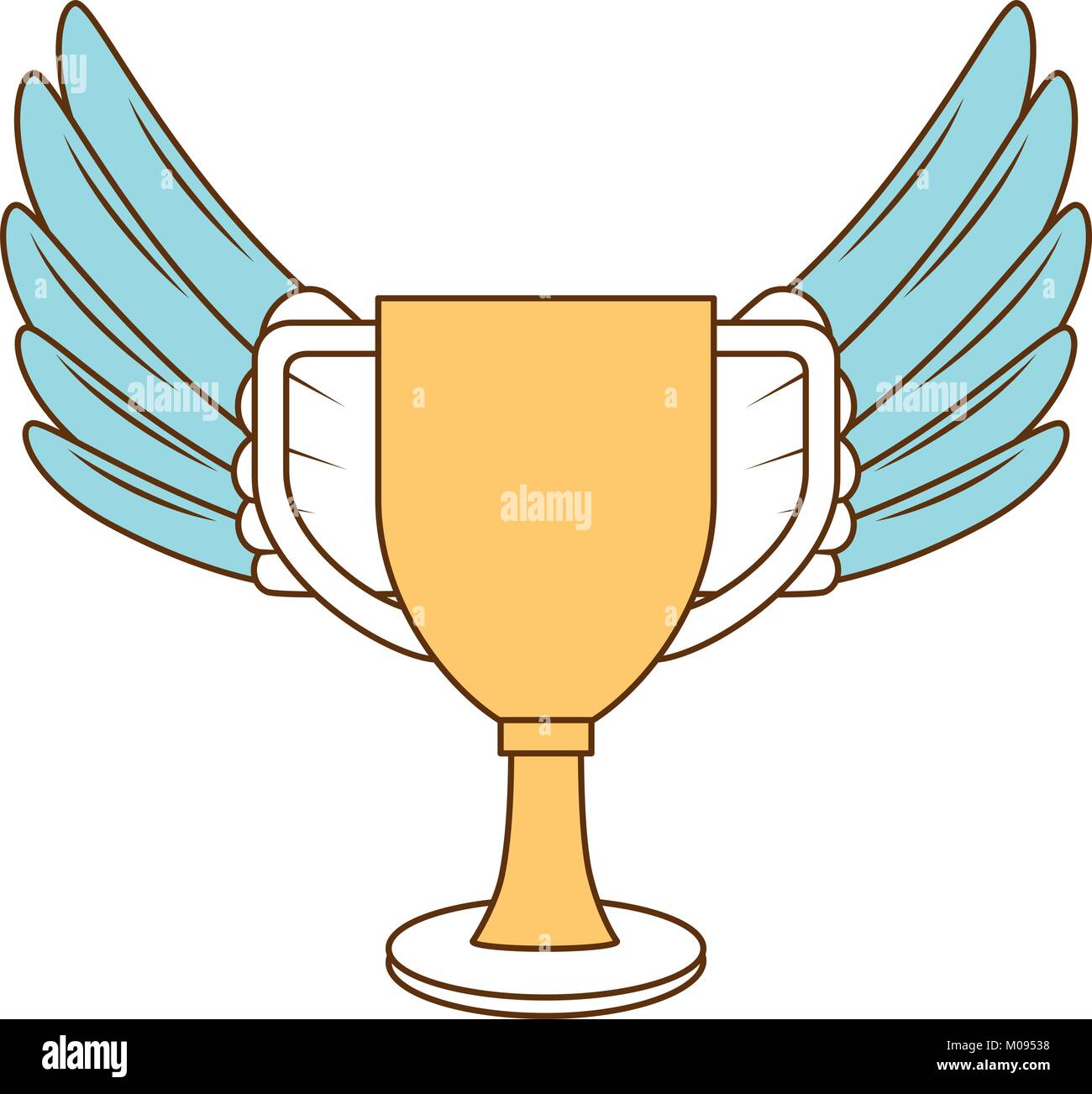 trophy cup with wings championship award vector illustration design ...