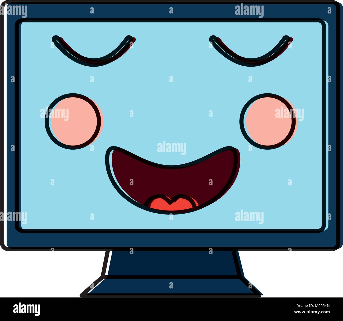 kawaii cute funny screen monitor Stock Vector Image & Art - Alamy
