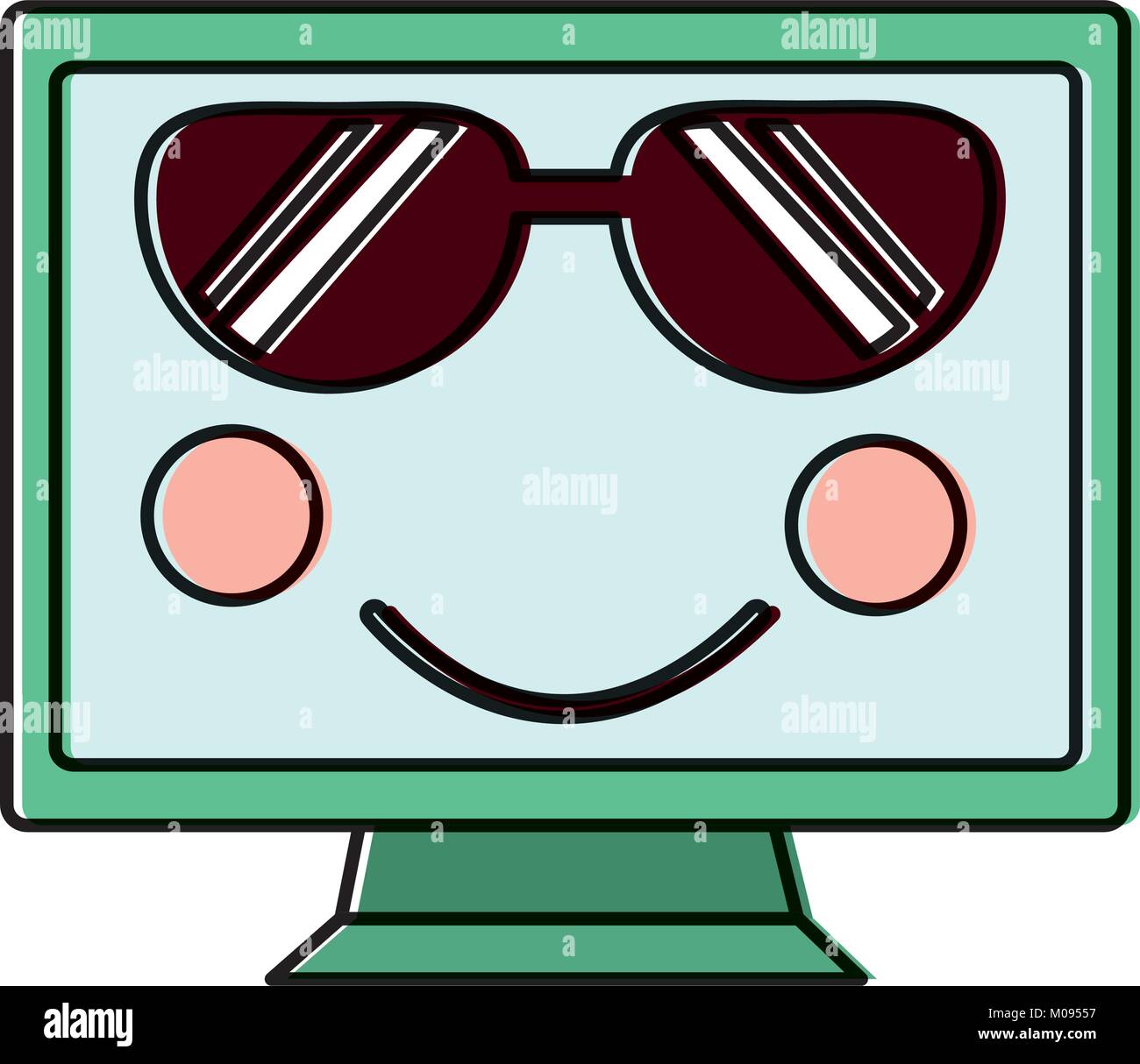 kawaii cute funny screen monitor Stock Vector Image & Art - Alamy