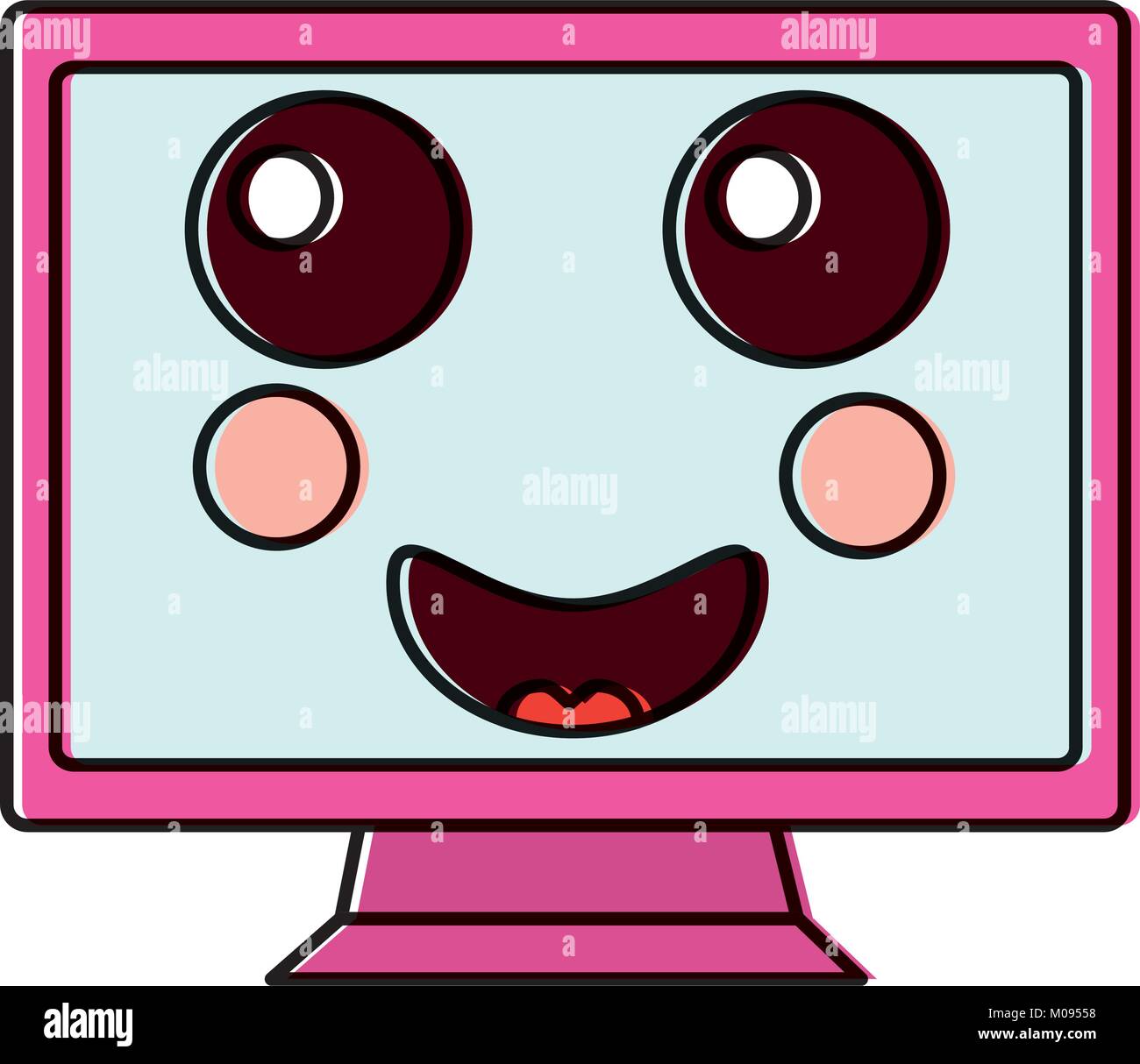 kawaii cute funny screen monitor Stock Vector Image & Art - Alamy