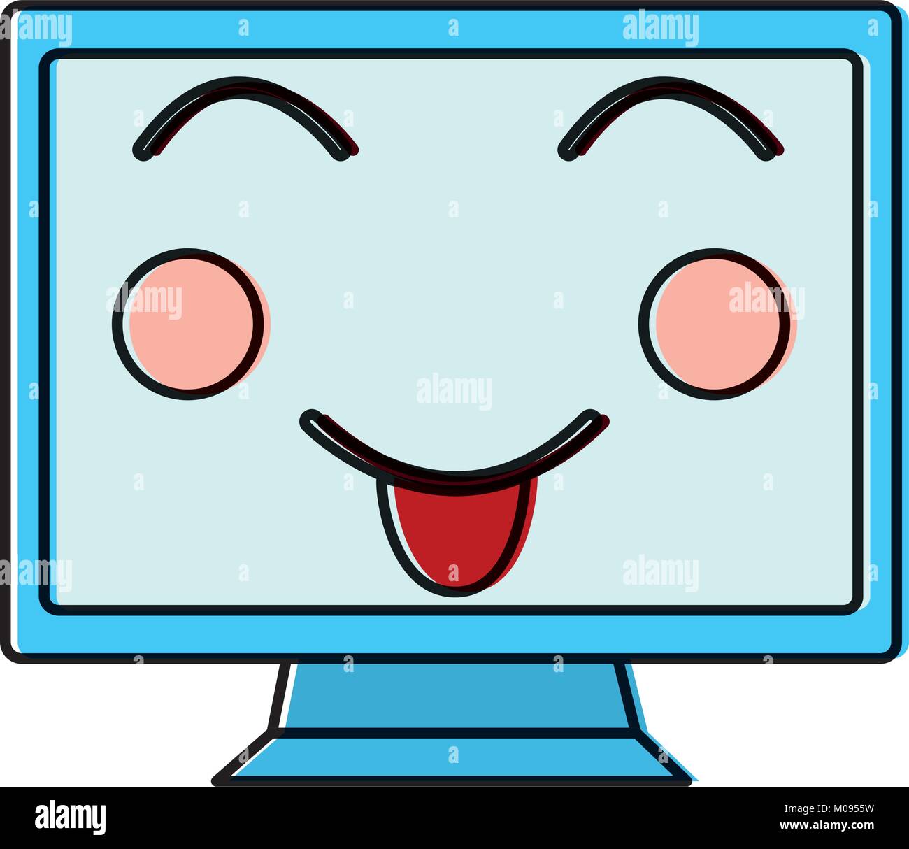 kawaii cute funny screen monitor Stock Vector Image & Art - Alamy