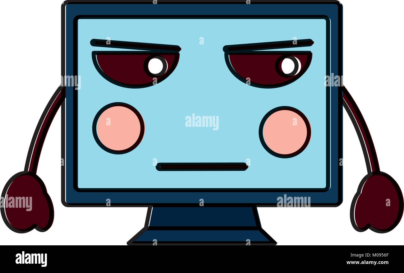 kawaii cute funny screen monitor Stock Vector Image & Art - Alamy