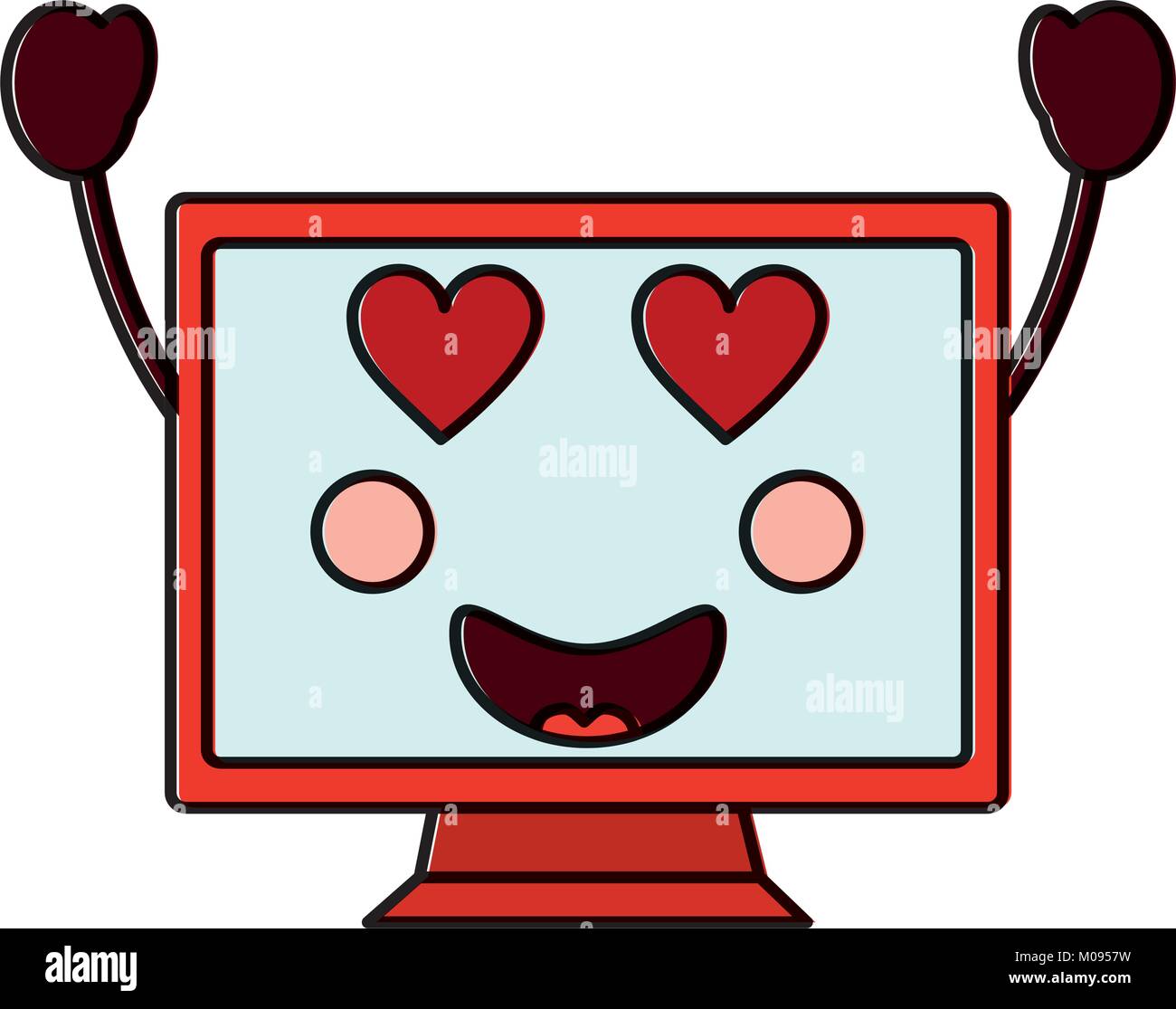kawaii cute funny screen monitor Stock Vector Image & Art - Alamy