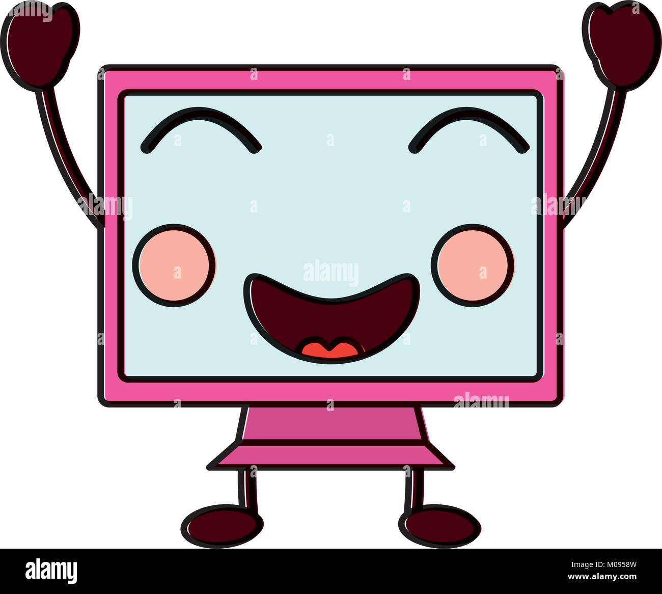 kawaii cute funny screen monitor Stock Vector Image & Art - Alamy