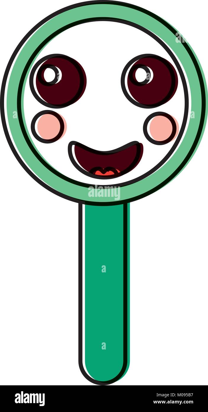 happy magnifying glass kawaii icon image Stock Vector Image & Art - Alamy