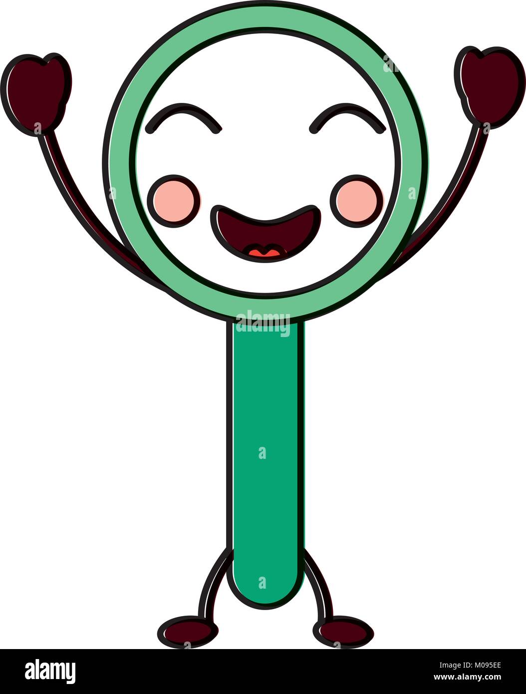 happy magnifying glass kawaii icon image Stock Vector Image & Art - Alamy