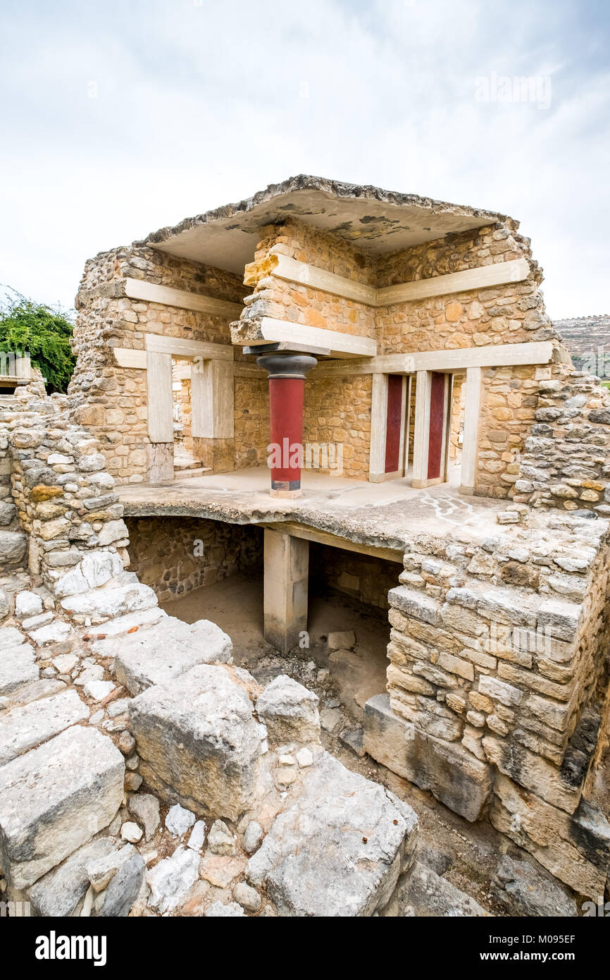 Parts of the Minoan temple complex of Knossos, Reconstructed double ...