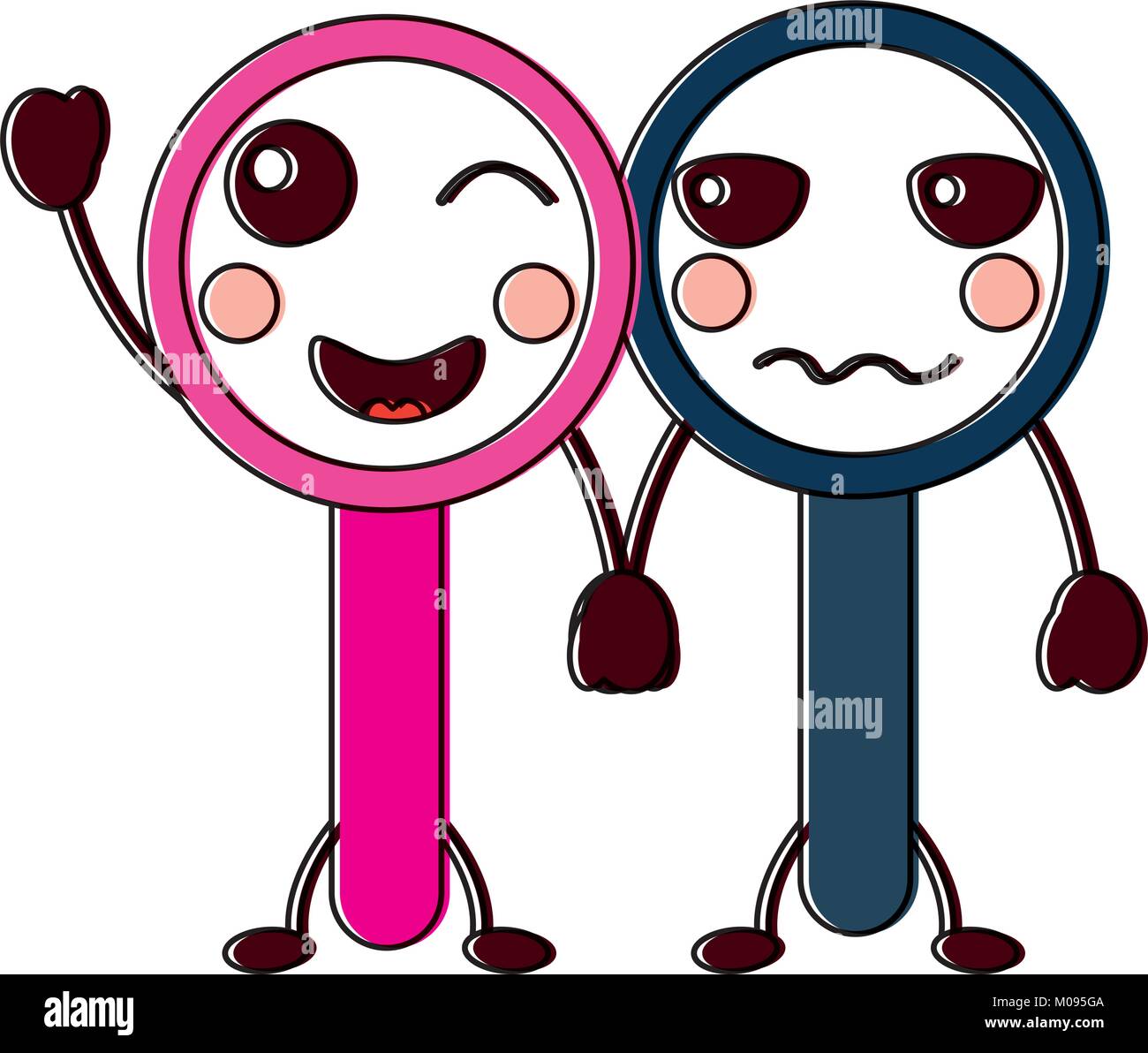 Kawaii magnifying glass icon hi-res stock photography and images - Alamy