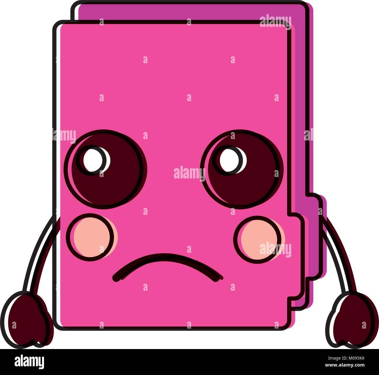 sad file folder kawaii icon image Stock Vector Image & Art - Alamy