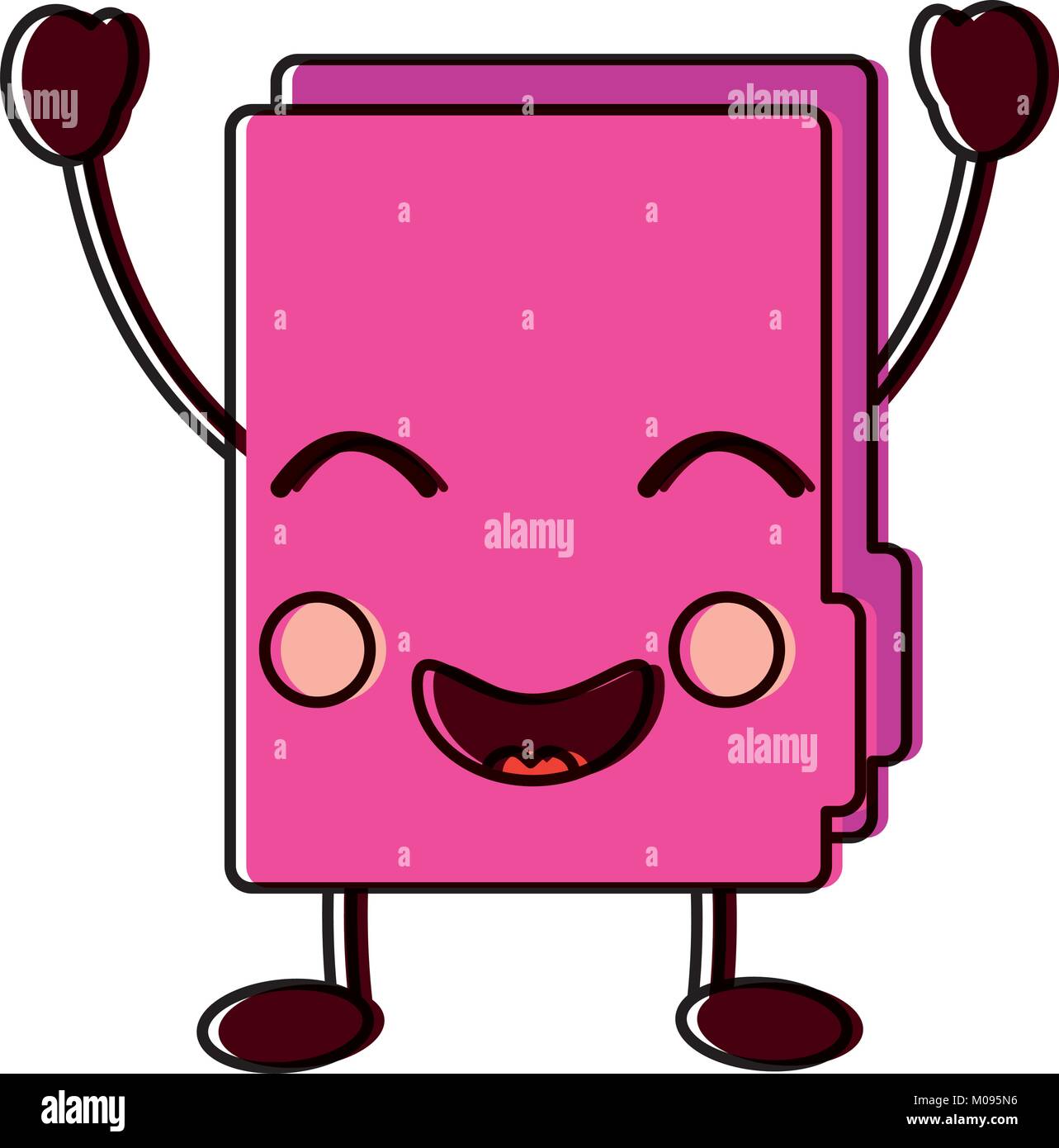 happy file folder kawaii icon image Stock Vector Image & Art - Alamy