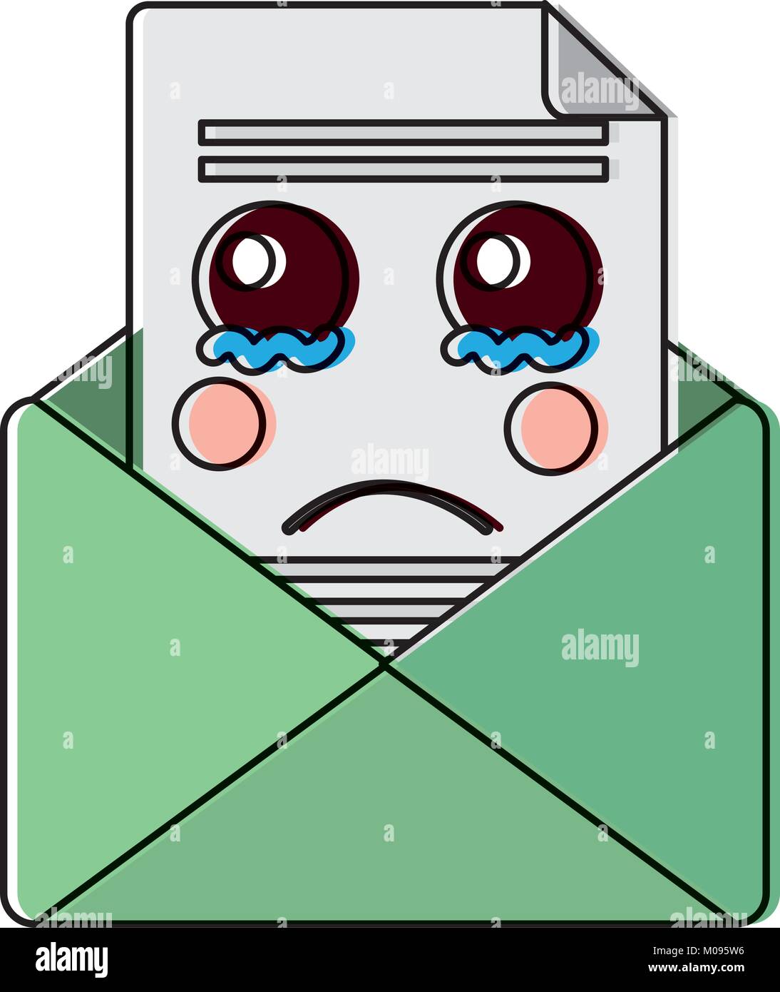 sad message envelope kawaii icon image Stock Vector Image & Art - Alamy