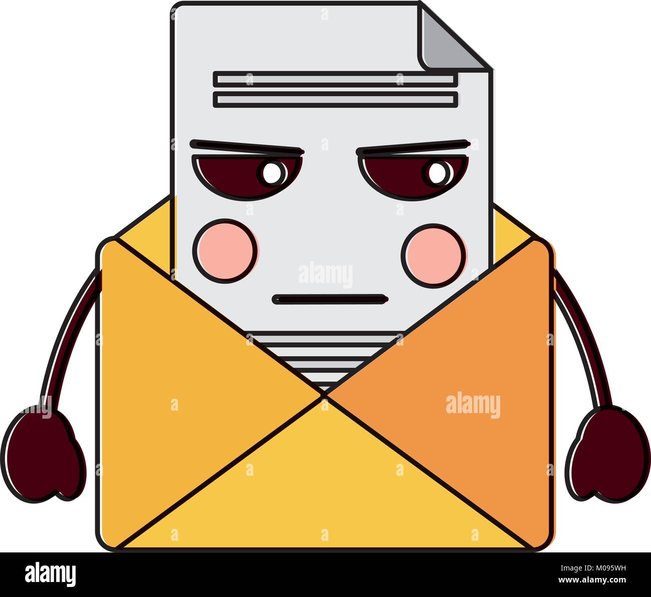 angry message envelope kawaii icon image Stock Vector Image & Art - Alamy