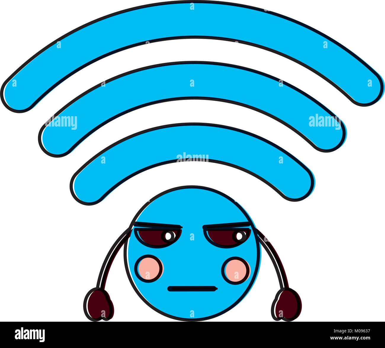 angry wifi kawaii icon image Stock Vector Image & Art - Alamy