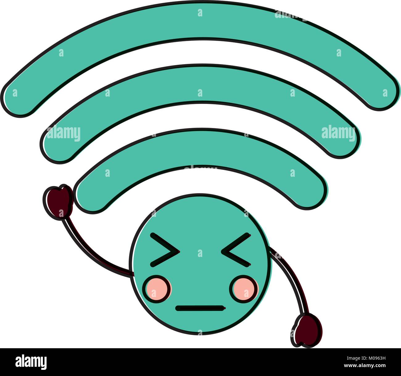 angry wifi kawaii icon image Stock Vector Image & Art - Alamy