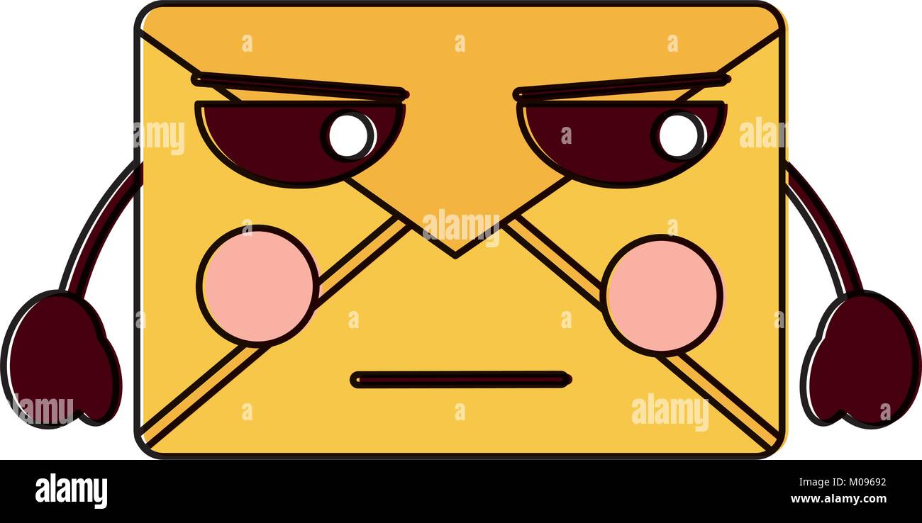 angry message envelope kawaii icon image Stock Vector Image & Art - Alamy