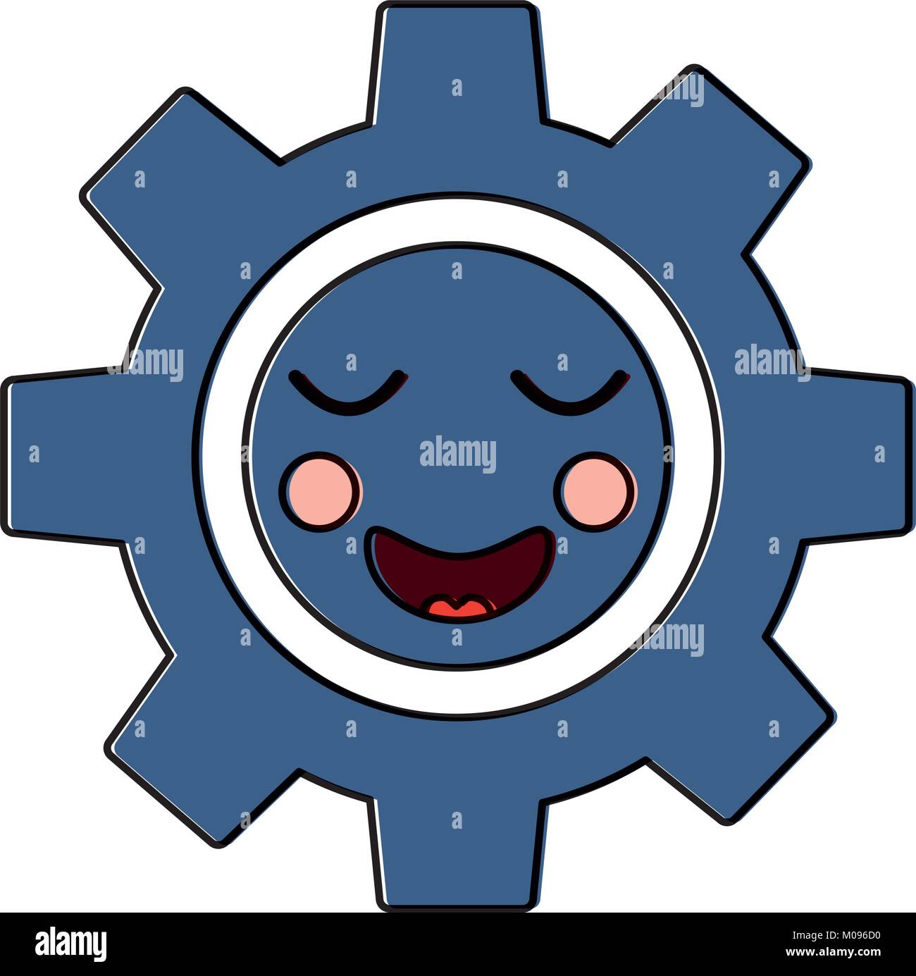 happy gear kawaii icon image Stock Vector Image & Art - Alamy