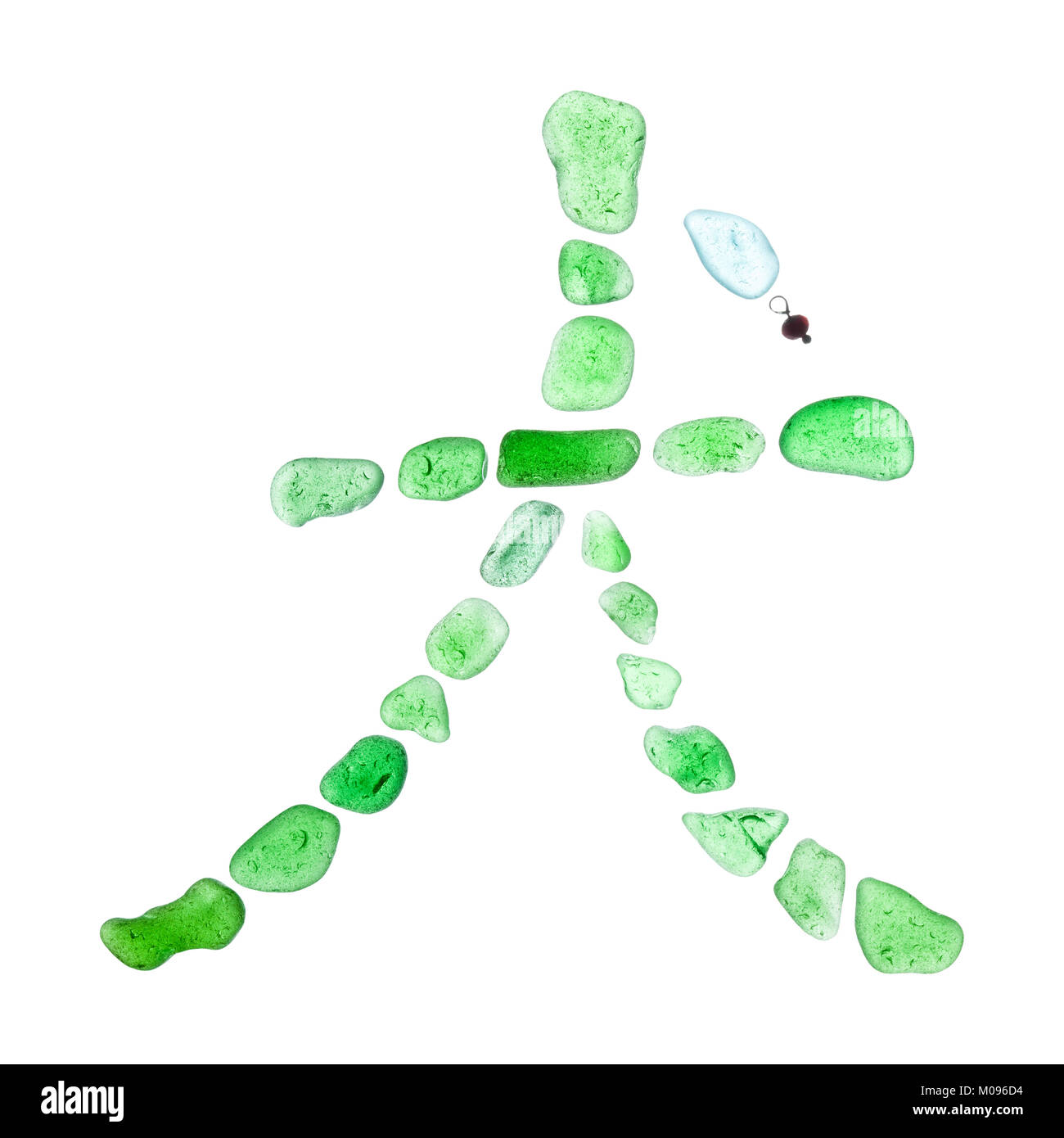 Chinese symbol quan, dog, made of sea glass on white background Stock ...