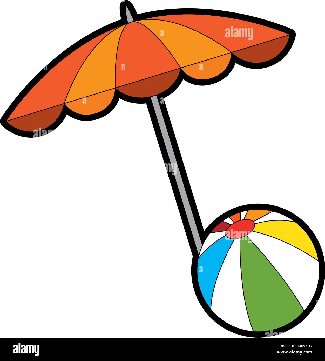 beach umbrella with balloon vector illustration design Stock Vector ...