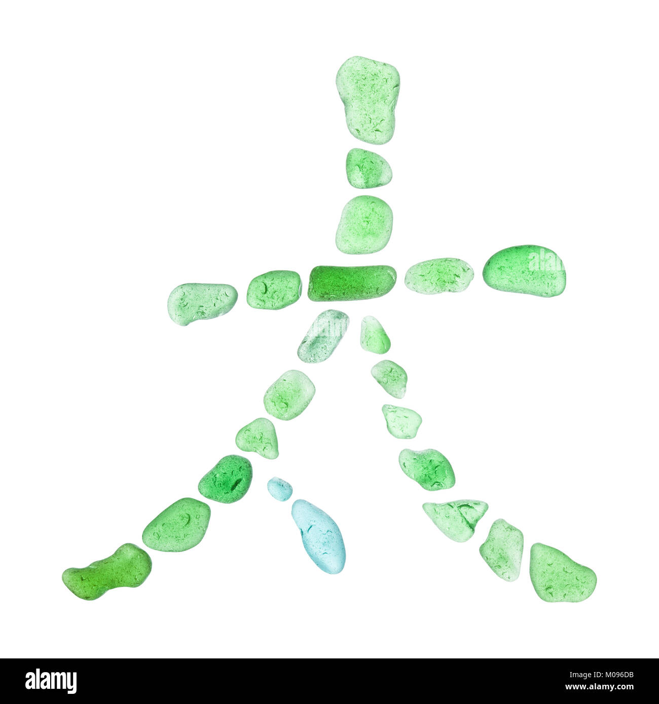 Chinese symbol tai, most, made of sea glass on white background Stock ...