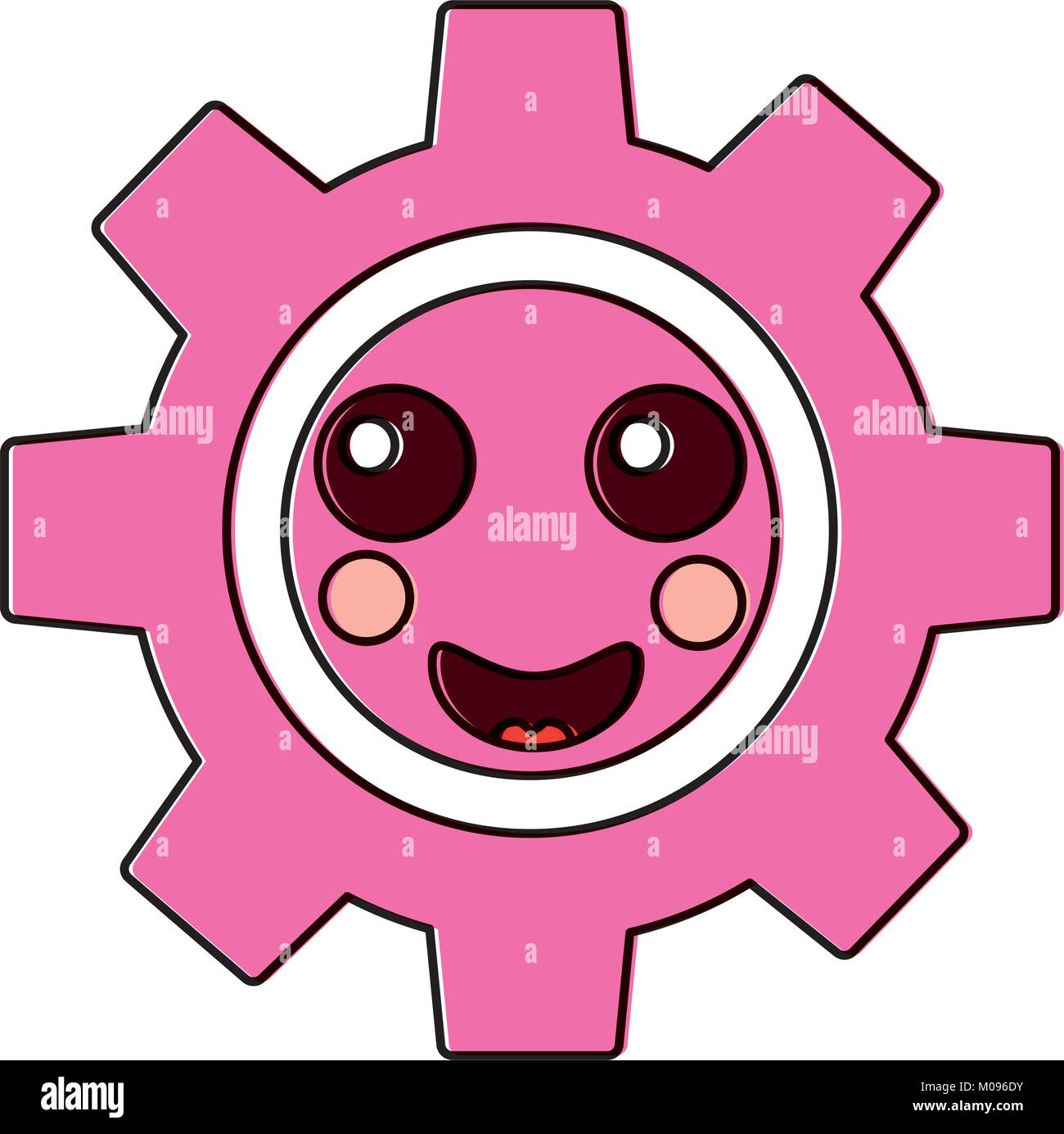 happy gear kawaii icon image Stock Vector Image & Art - Alamy