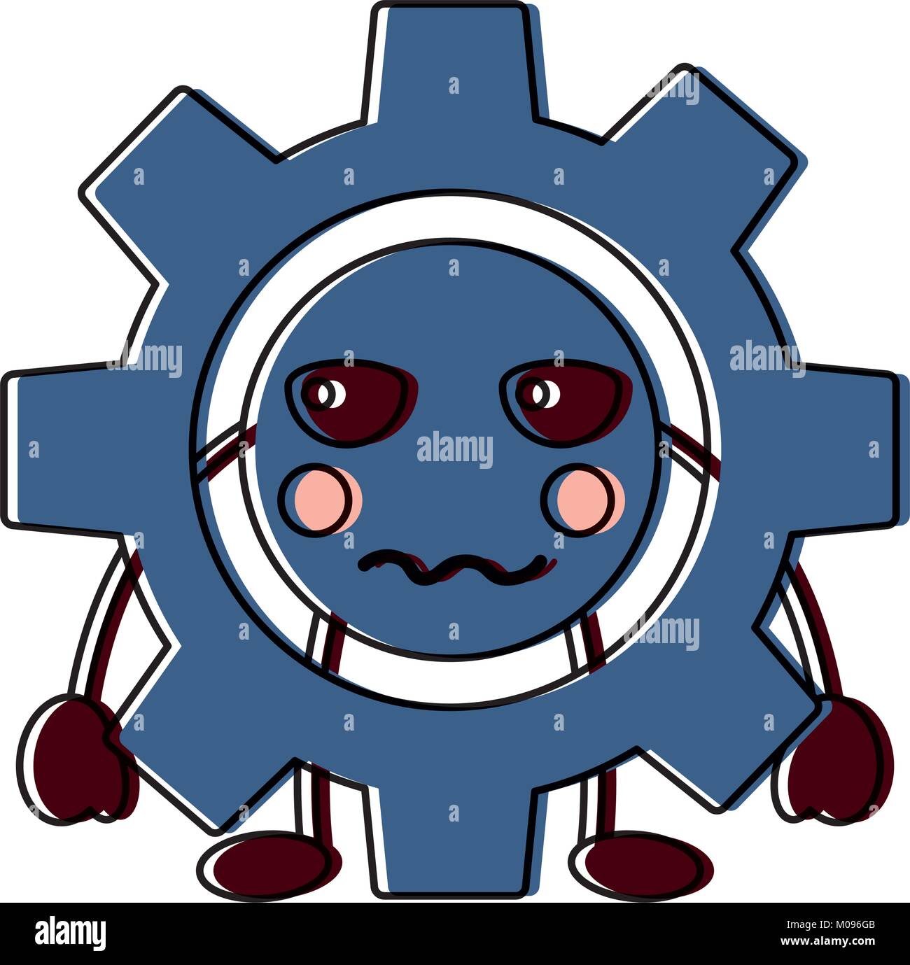 angry gear kawaii icon image Stock Vector Image & Art - Alamy