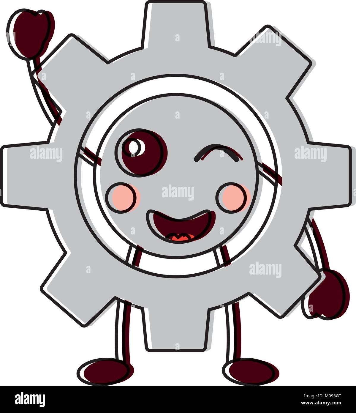 happy gear kawaii icon image Stock Vector Image & Art - Alamy