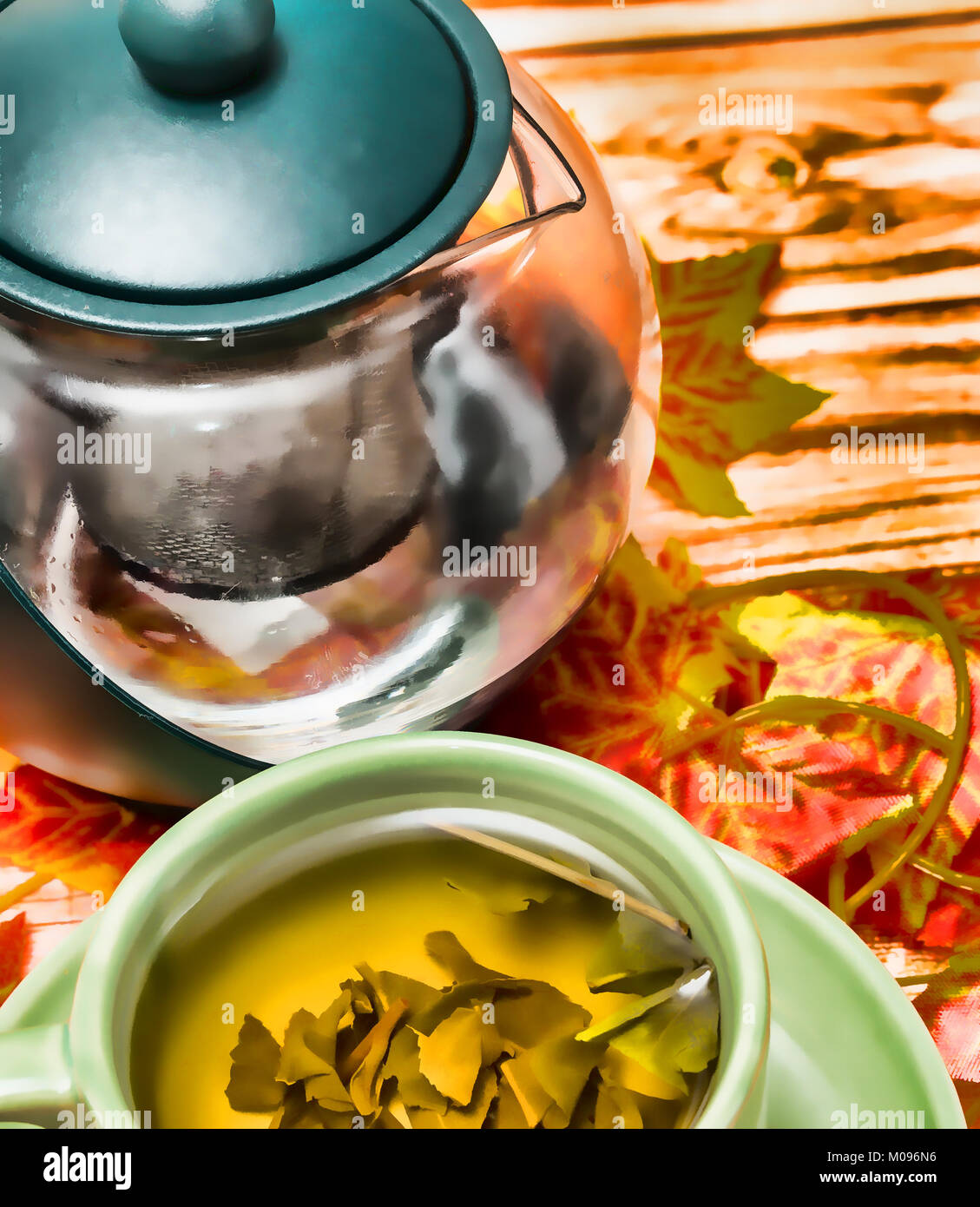 Tea Refreshment Showing Drinks Fruits And Cafes Stock Photo - Alamy