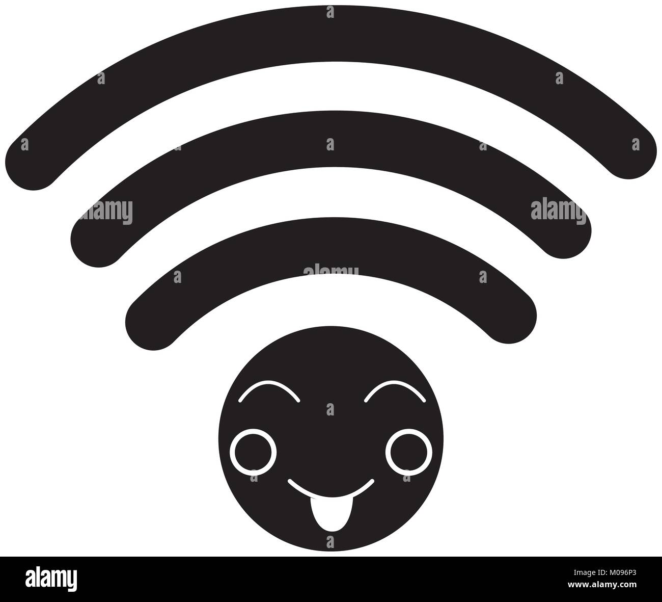 happy wifi kawaii icon image Stock Vector Image & Art - Alamy