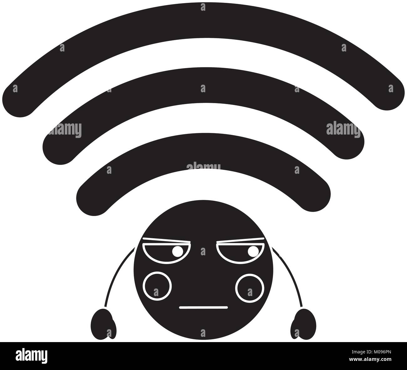 angry wifi kawaii icon image Stock Vector Image & Art - Alamy