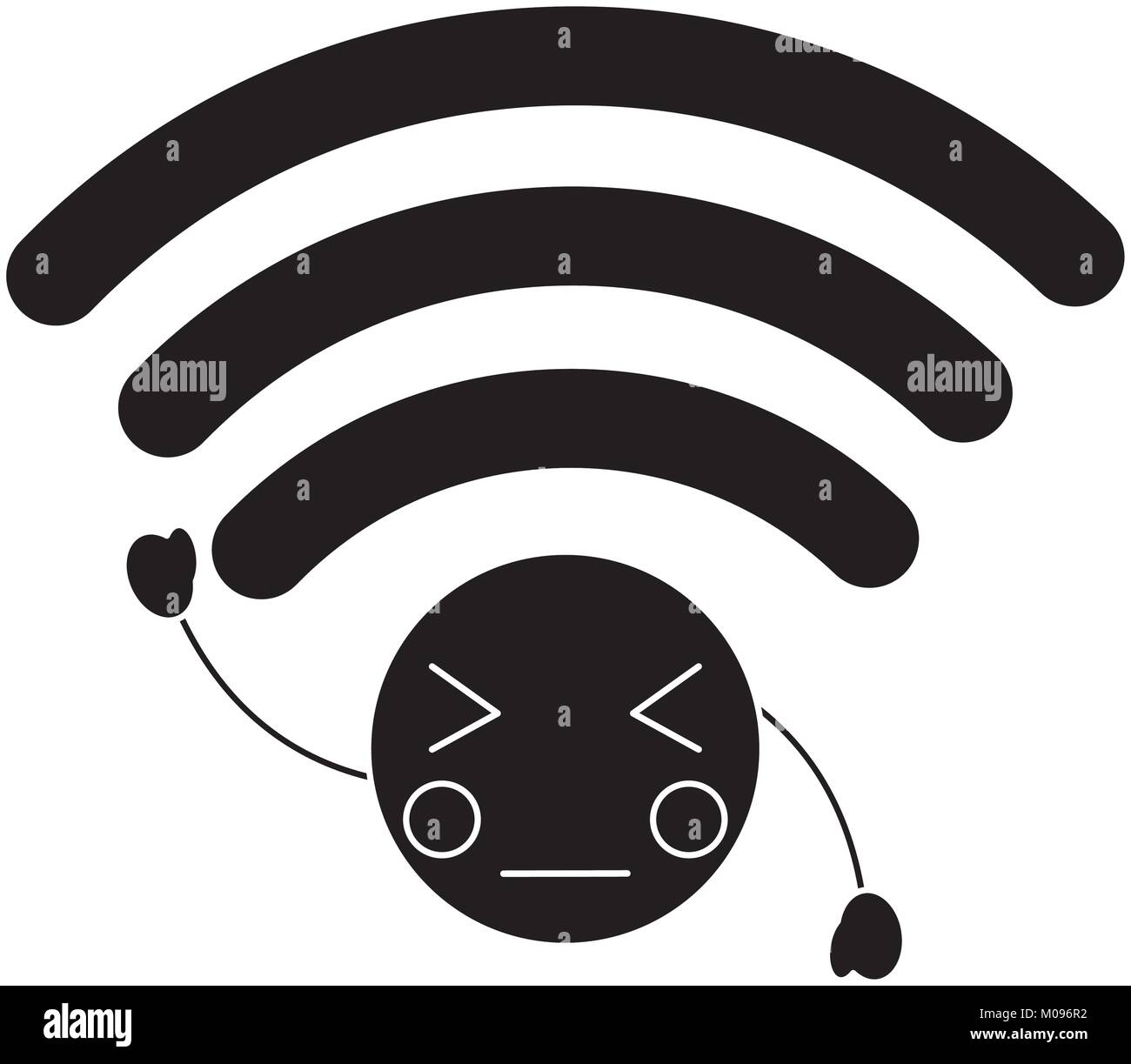 angry wifi kawaii icon image Stock Vector Image & Art - Alamy