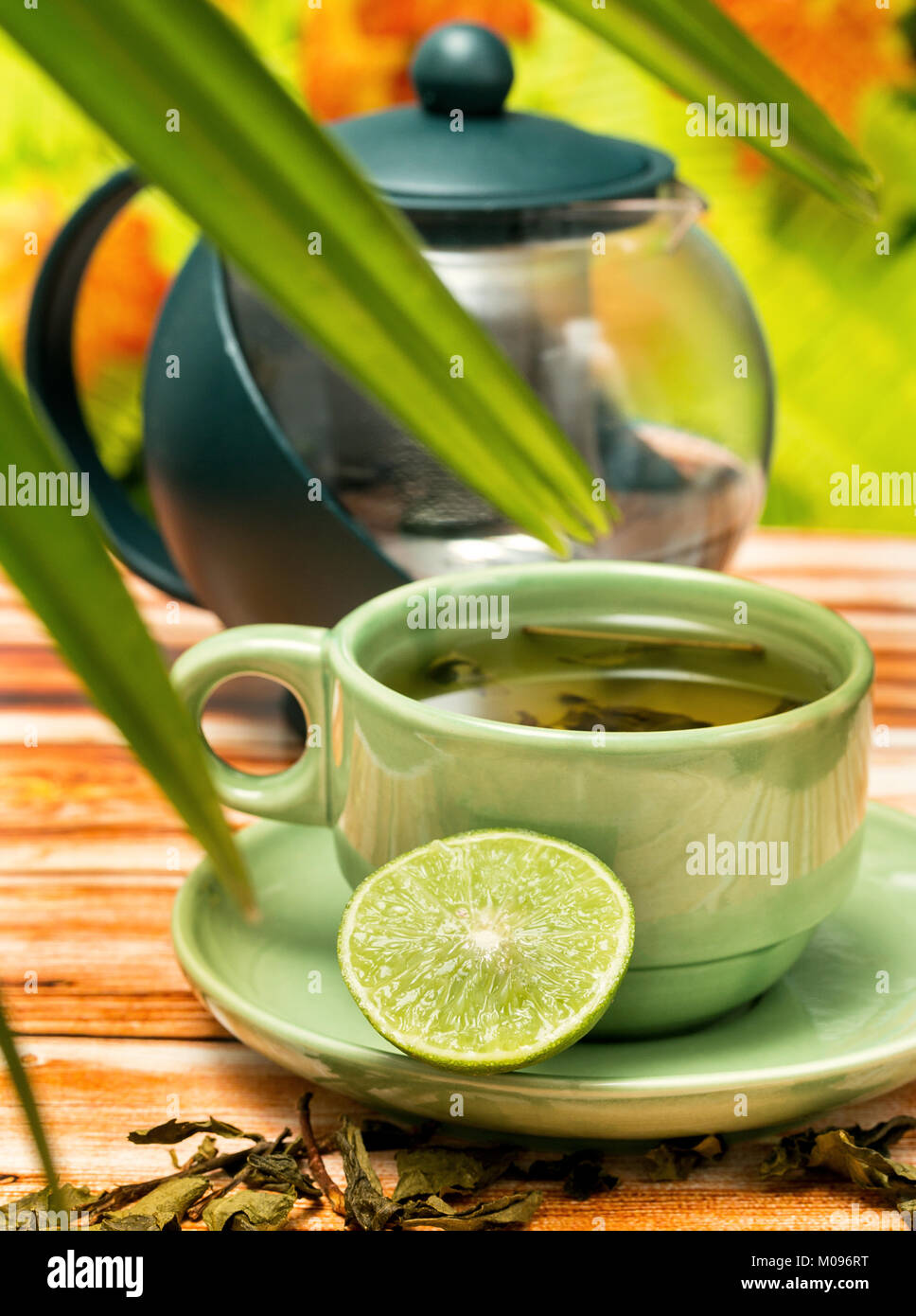 Refreshing Lime Tea Showing Drink Fruit And Refreshment Stock Photo - Alamy