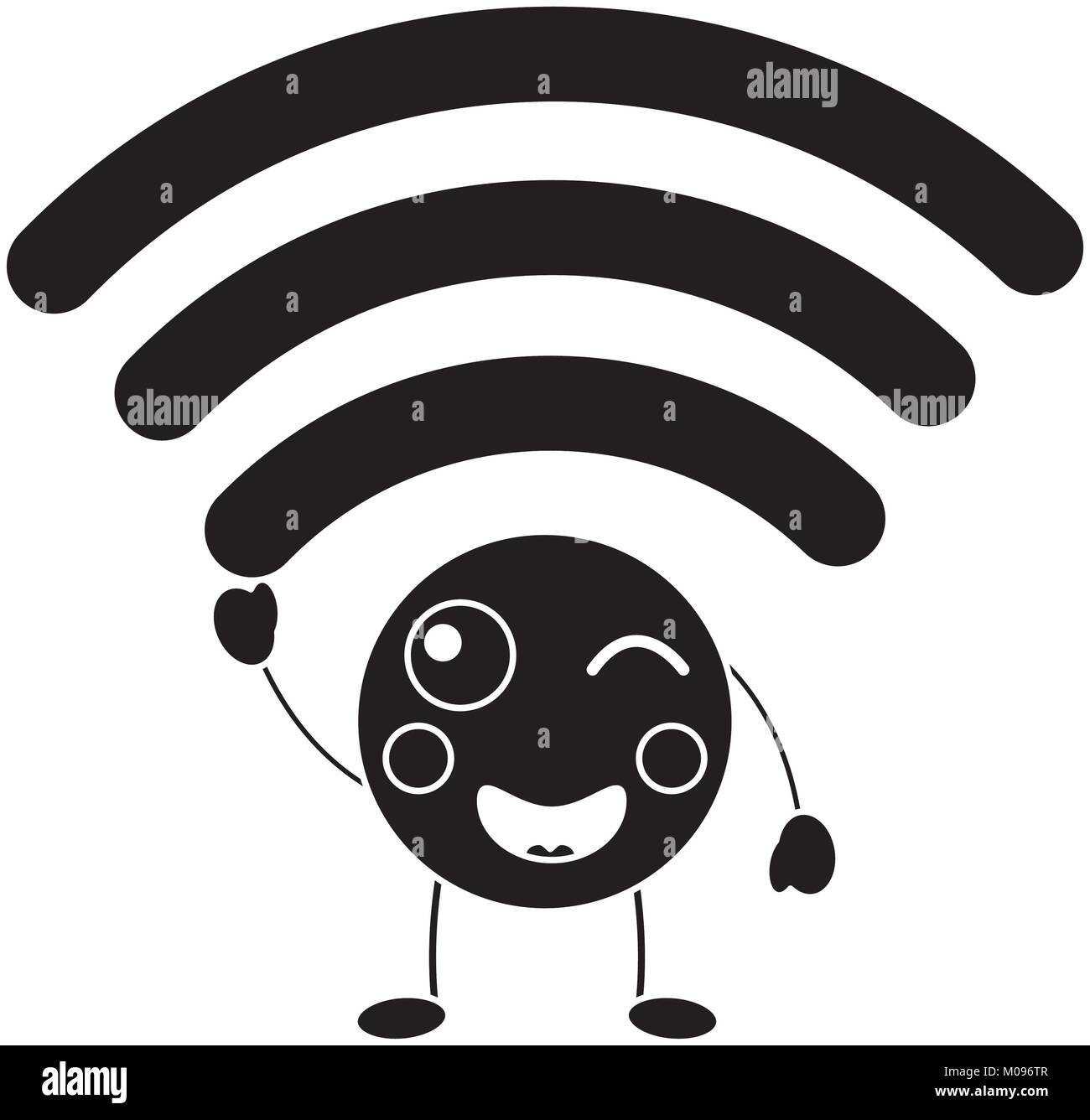happy wifi kawaii icon image Stock Vector Image & Art - Alamy