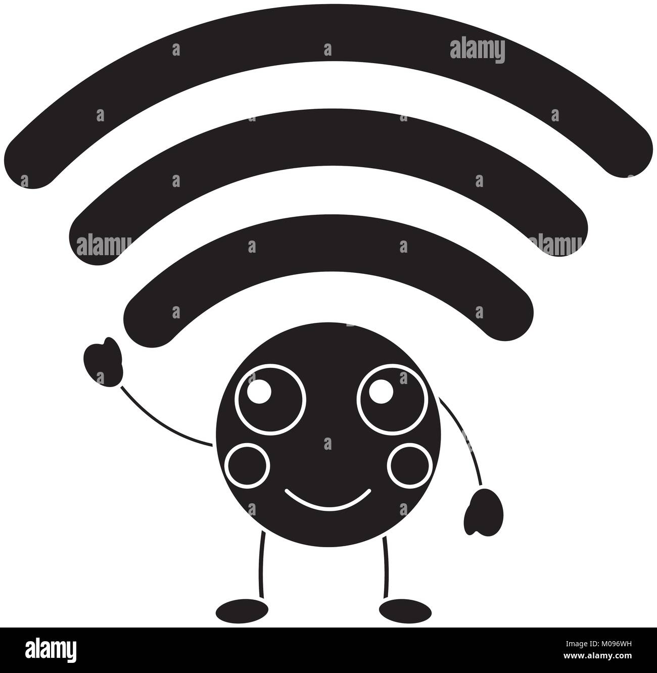 happy wifi kawaii icon image Stock Vector Image & Art - Alamy
