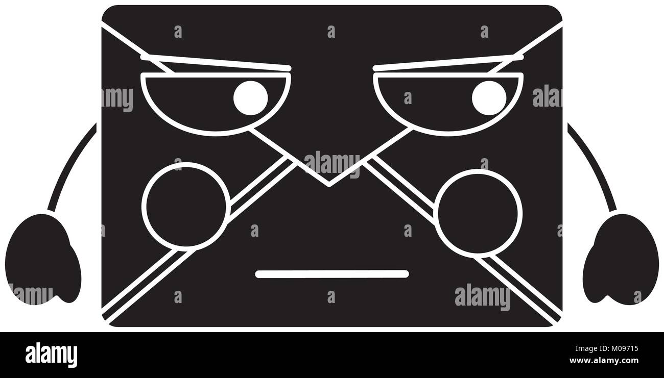 angry message envelope kawaii icon image Stock Vector Image & Art - Alamy