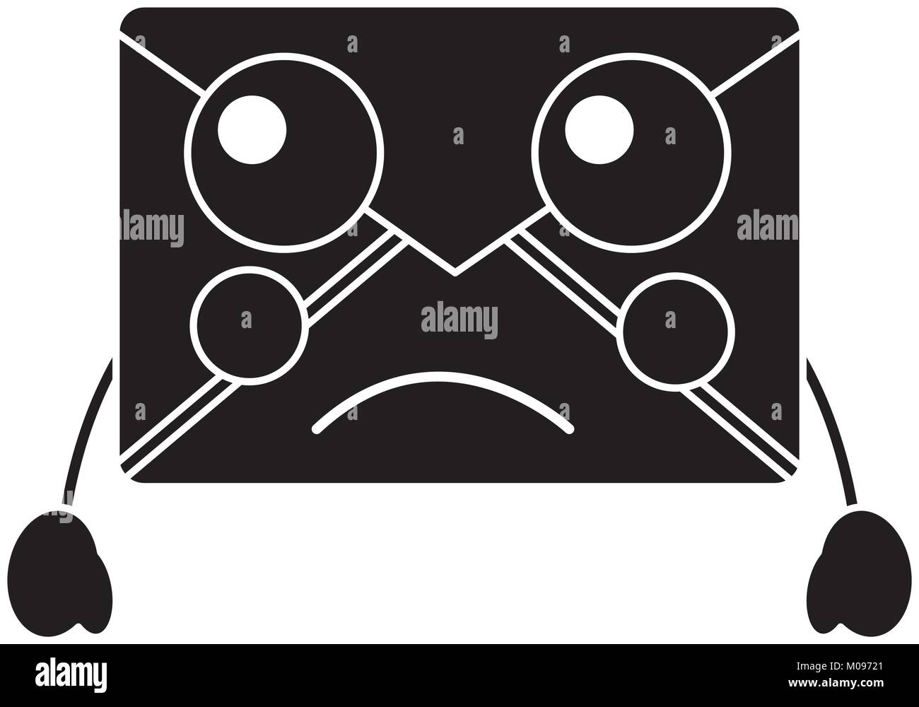 sad message envelope kawaii icon image Stock Vector Image & Art - Alamy