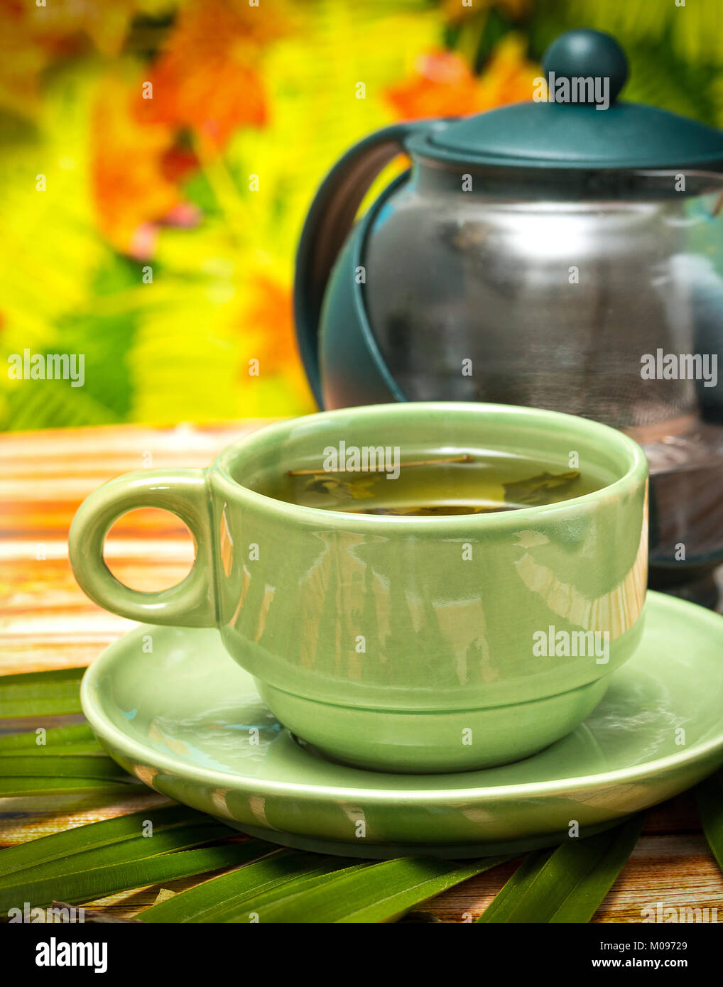 Outdoor Green Tea Representing Cafe Restaurants And Drinks Stock Photo ...