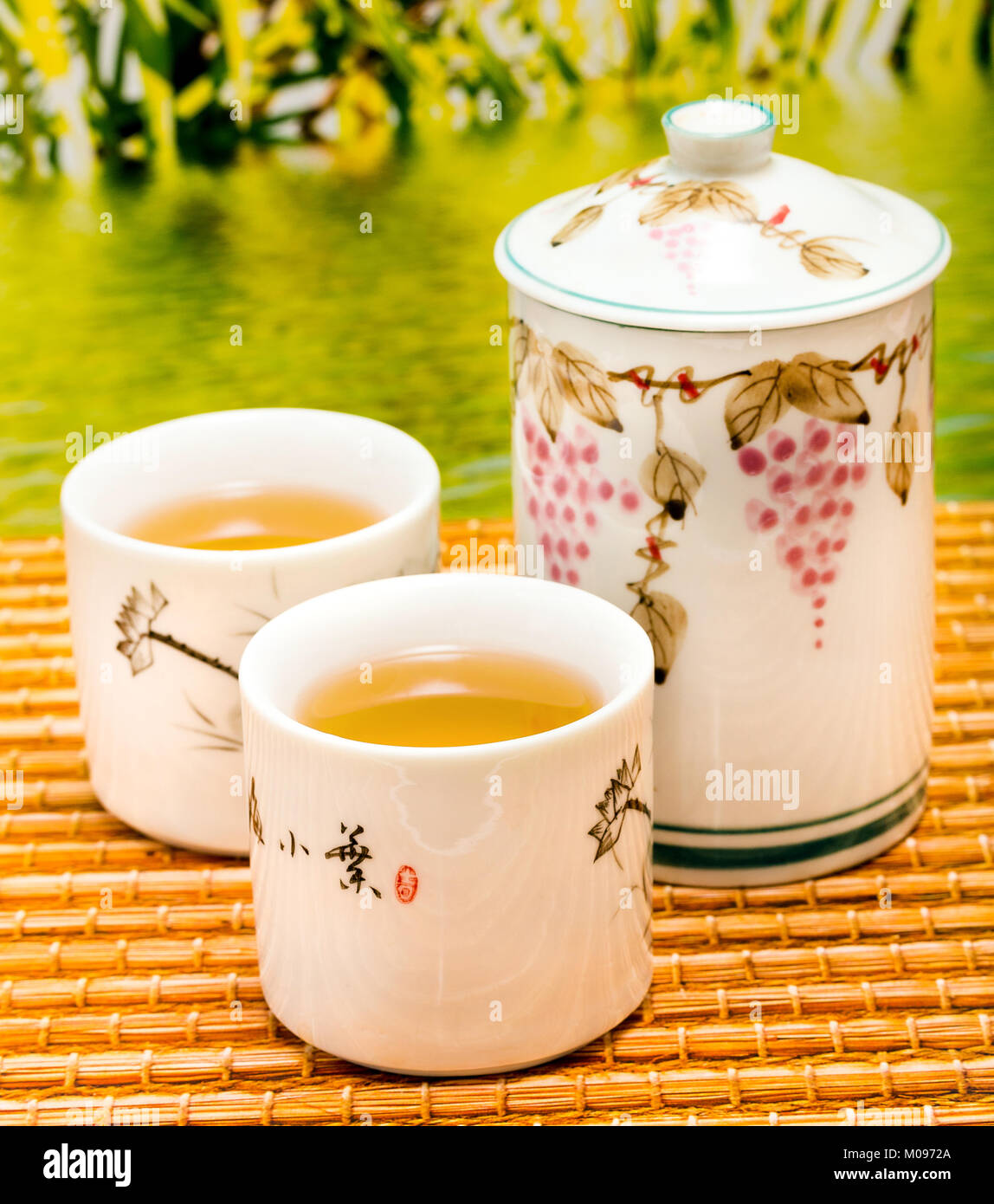 Outdoor Green Tea Showing Break Time And Drinks Stock Photo - Alamy