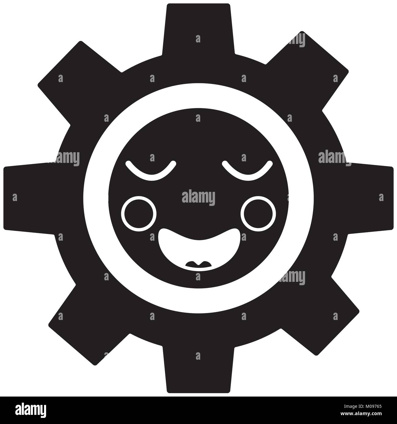 happy gear kawaii icon image Stock Vector Image & Art - Alamy