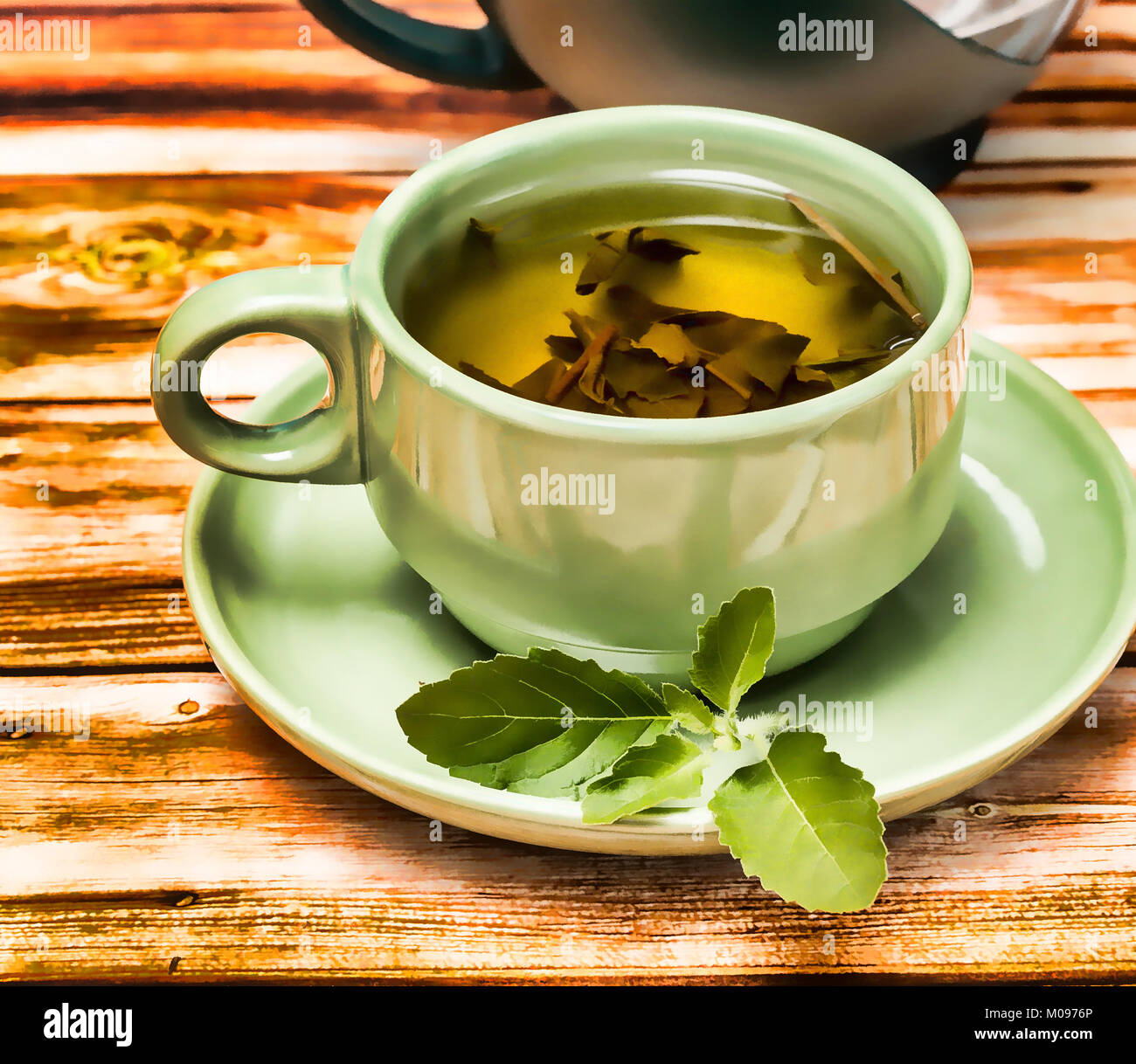 Mint Tea Refreshment Showing Drinks Fruits And Cafes Stock Photo - Alamy