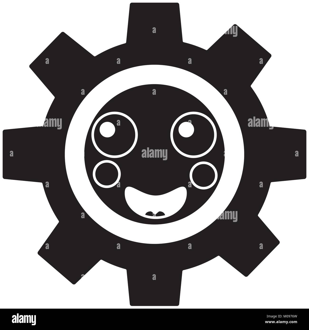 happy gear kawaii icon image Stock Vector Image & Art - Alamy
