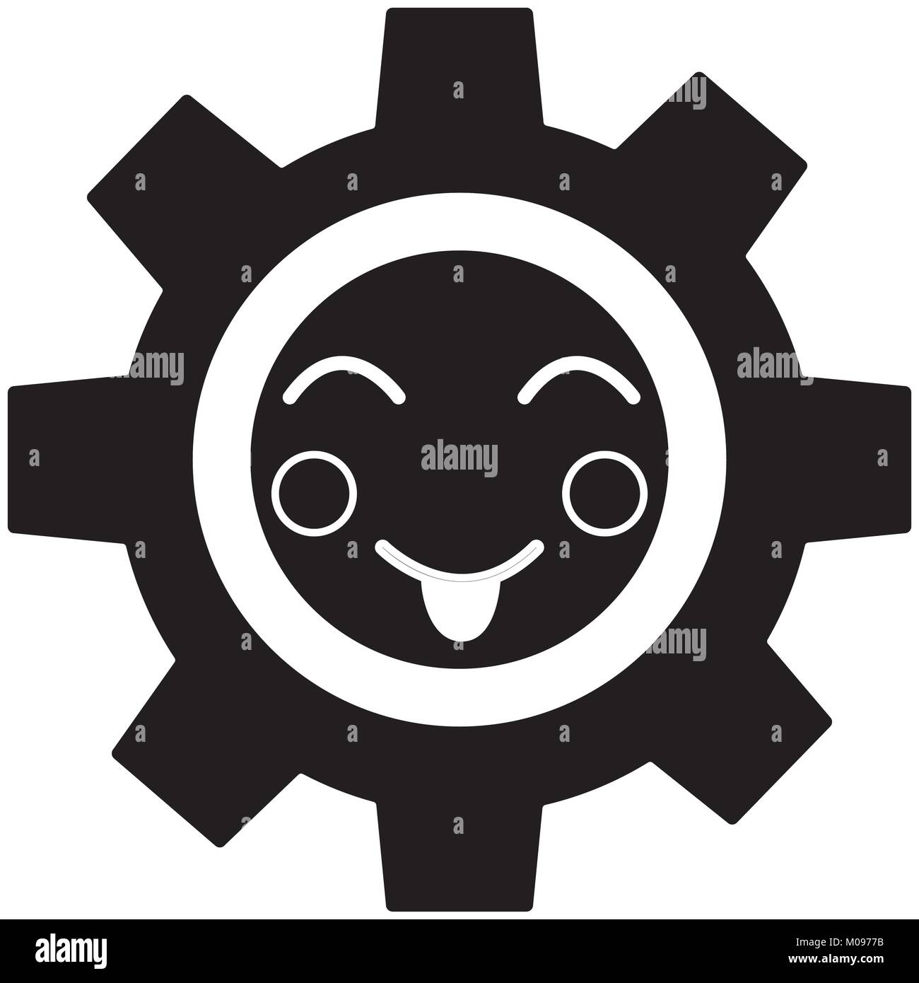 happy gear kawaii icon image Stock Vector Image & Art - Alamy