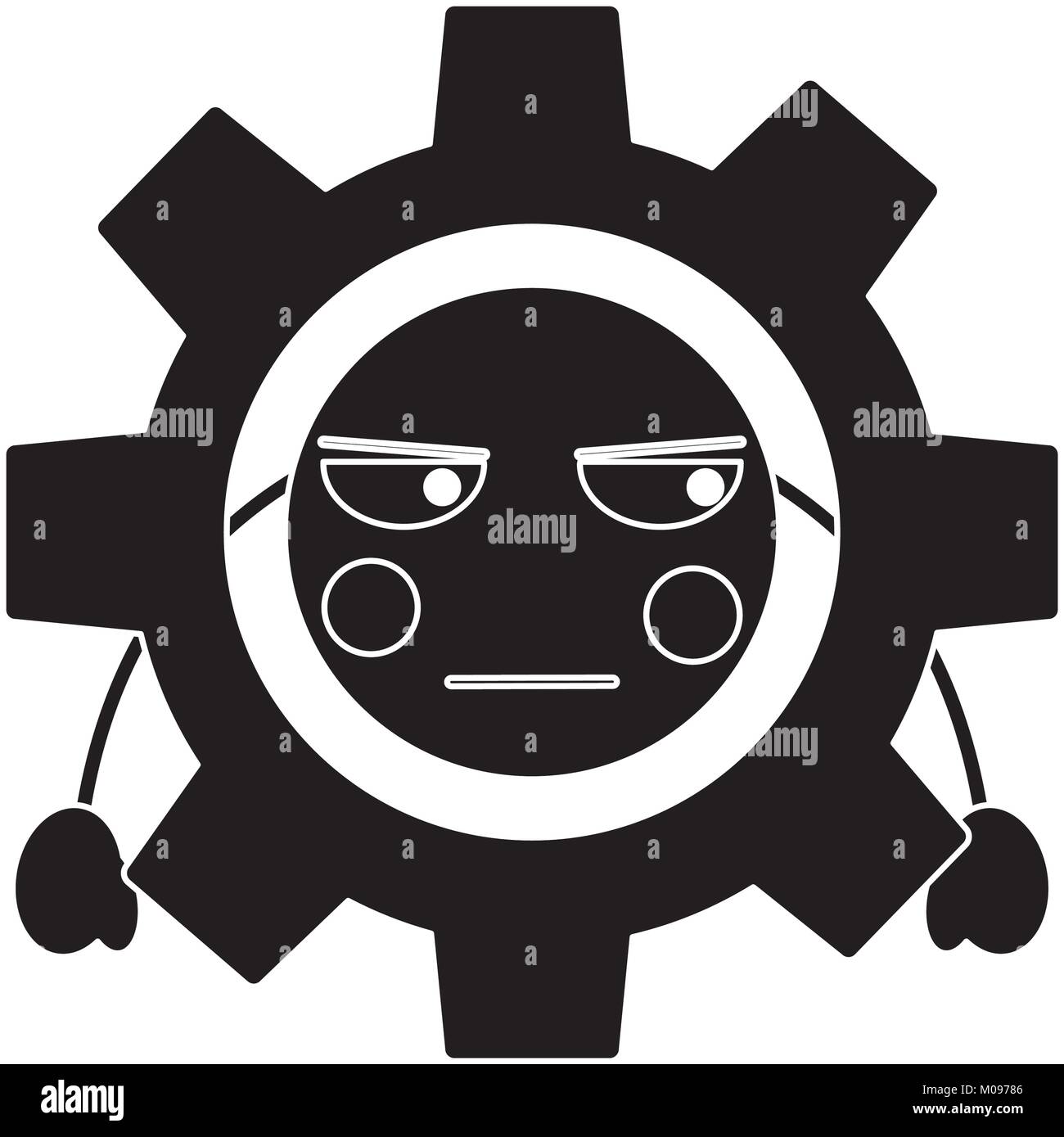 angry gear kawaii icon image Stock Vector Image & Art - Alamy