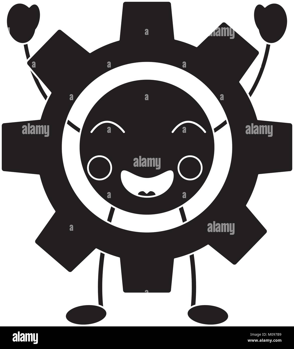happy gear kawaii icon image Stock Vector Image & Art - Alamy